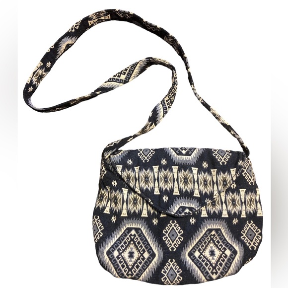 Bags | Fashion Crossbody With Navy Blue And White Pattern | Poshmark